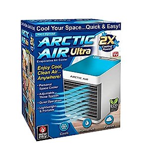 Arctic Air Ultra Evaporative Air Cooler By Ontel - Powerful 3-Speed, Lightweight, Portable Personal Space Cooler With Hydro-Chill Technology For Bedroom, Office, Living Room & More
