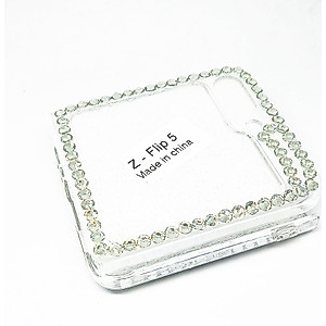 Aikukiki Case for Galaxy Z Flip 5,Galaxy Z Flip 5 5G Case,3D Handmade Sparkle Stunning Stones Crystal Diamond Bling Glitter Phone Case for Samsung Galaxy Z Flip 5 5G (2023) (Full White)