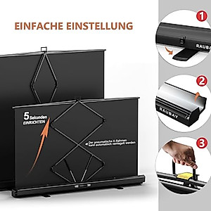 【Wider Style】 RAUBAY 78.7 x 78.7in Large Collapsible Black Backdrop Screen Portable Retractable Panel Photo Background with Stand for Video Conference, Photographic Studio, Streaming