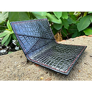 Vietnam Double side Black Crocodile Alligator leather skin Credit Cardholder, leather credit cardcase, leather creditcard cover