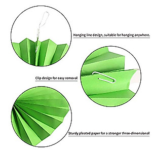 Luckystar St Patricks Day Party Decorations Green Party Decorations Kit Green Paper Fans Decoration Set (Grass Green)