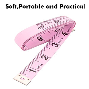 Edtape 2PCS Measuring Tape for Body,Soft Tape Measure for Body Sewing Fabric Tailor Cloth Craft Measurement Tape，60 Inch/1.5M Pink Retractable Dual Sided Measure Tape Set