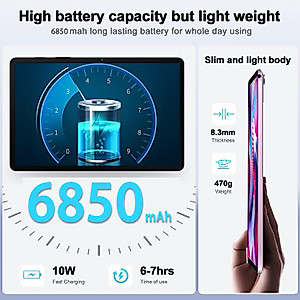 OUZRS Android Tablet 10 Inch, Android 12 Tablet with 8GB RAM 64GB ROM(1TB Expand), Dual Camera, WiFi Tablet, Bluetooth, GMS Certified, Computer Tablets-M15(Pink)