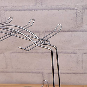 Cabilock Coffee Cup Holder with 6 Hooks, Stainless Steel Cup Holder Stand, Coffee Counter Bar Accessory (Silver)