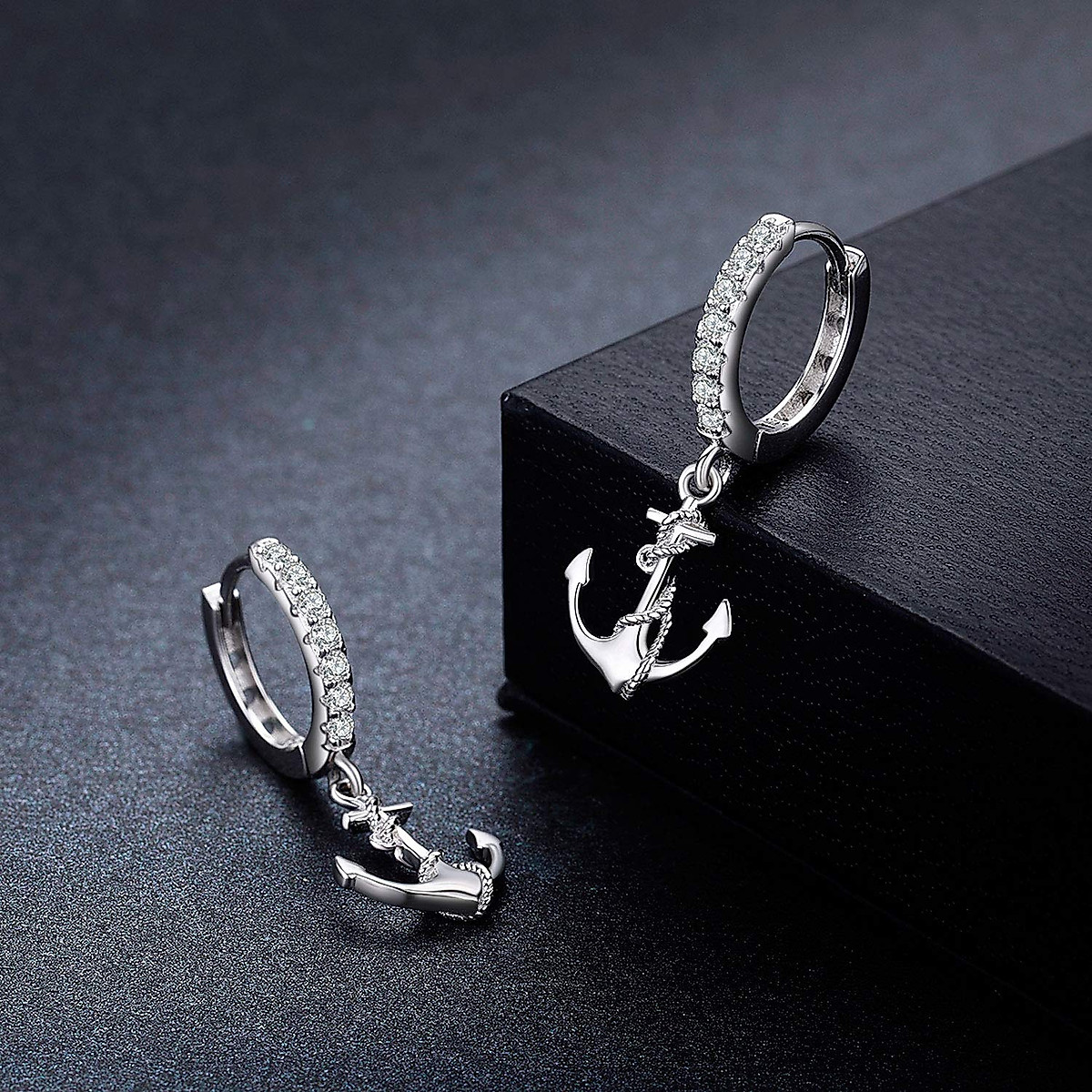 Anchor Earrings for Women Sterling Silver Anchor Studs Earrings Nautical Stud Earrings Small Minimalist Hypoallergenic Earrings for Women Birthday Christmas Gift