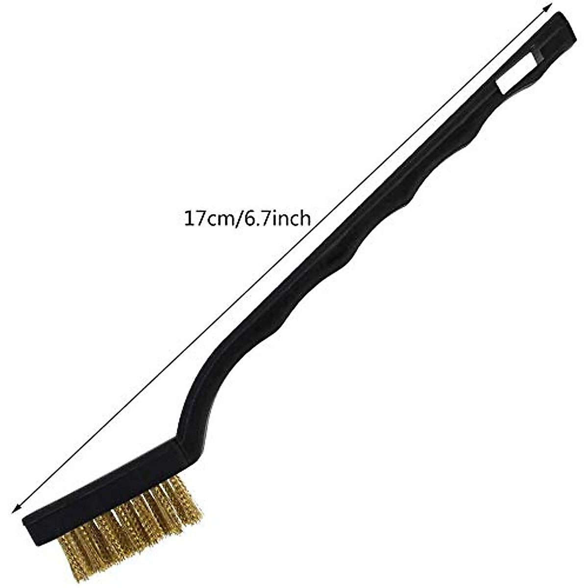 LIFETORE 10 PCS Mini Brass Wire Brush Set，Wire Bristle Scratch Brush Set for Cleaning Welding Slag and Rust