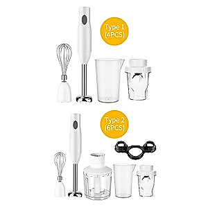 4-in-1 Electric Hand Blender Kit Stick Blender with Mixing Beaker Food Grinder Egg Beater Smoothies Chopper