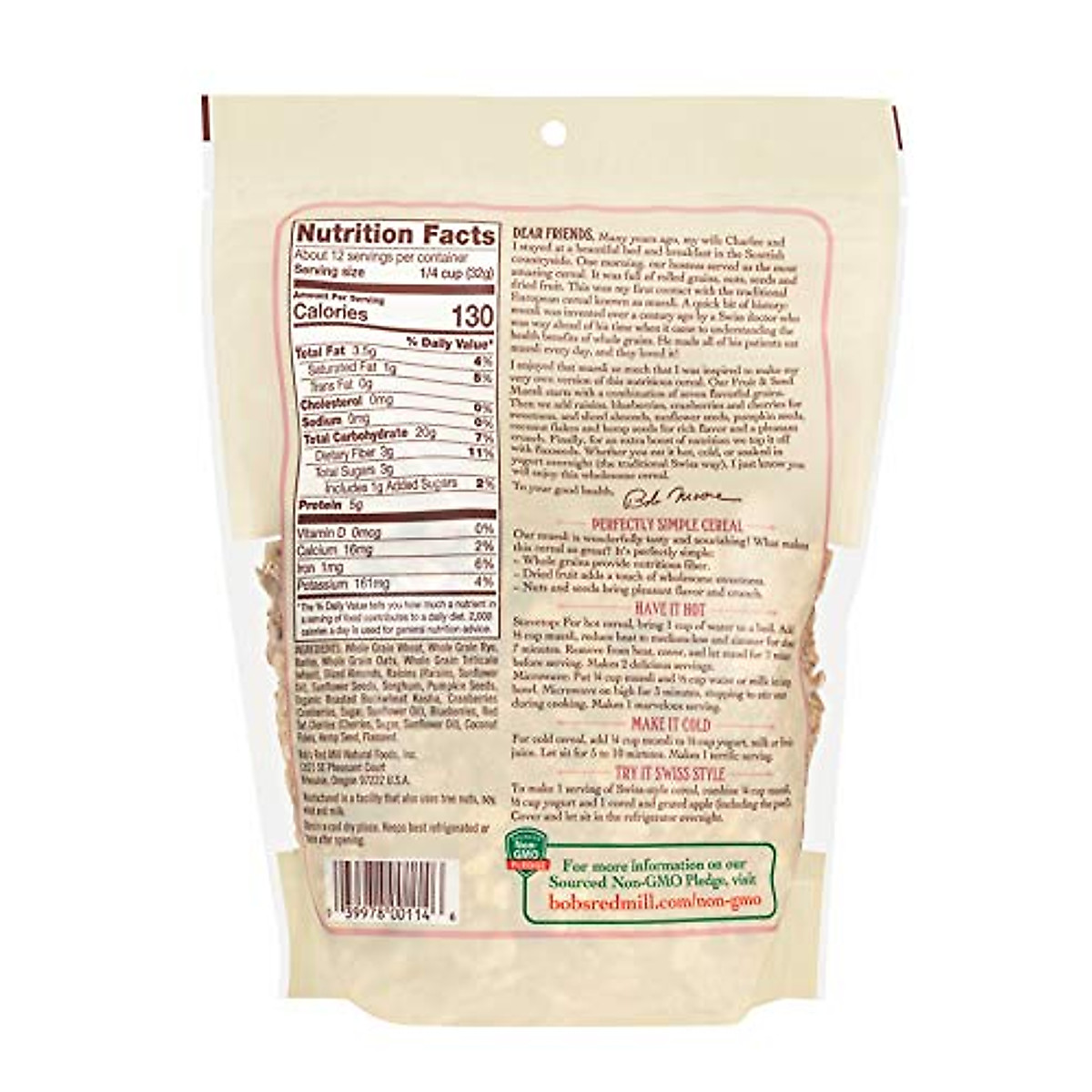 Bob's Red Mill Fruit & Seed Muesli, 14 Oz