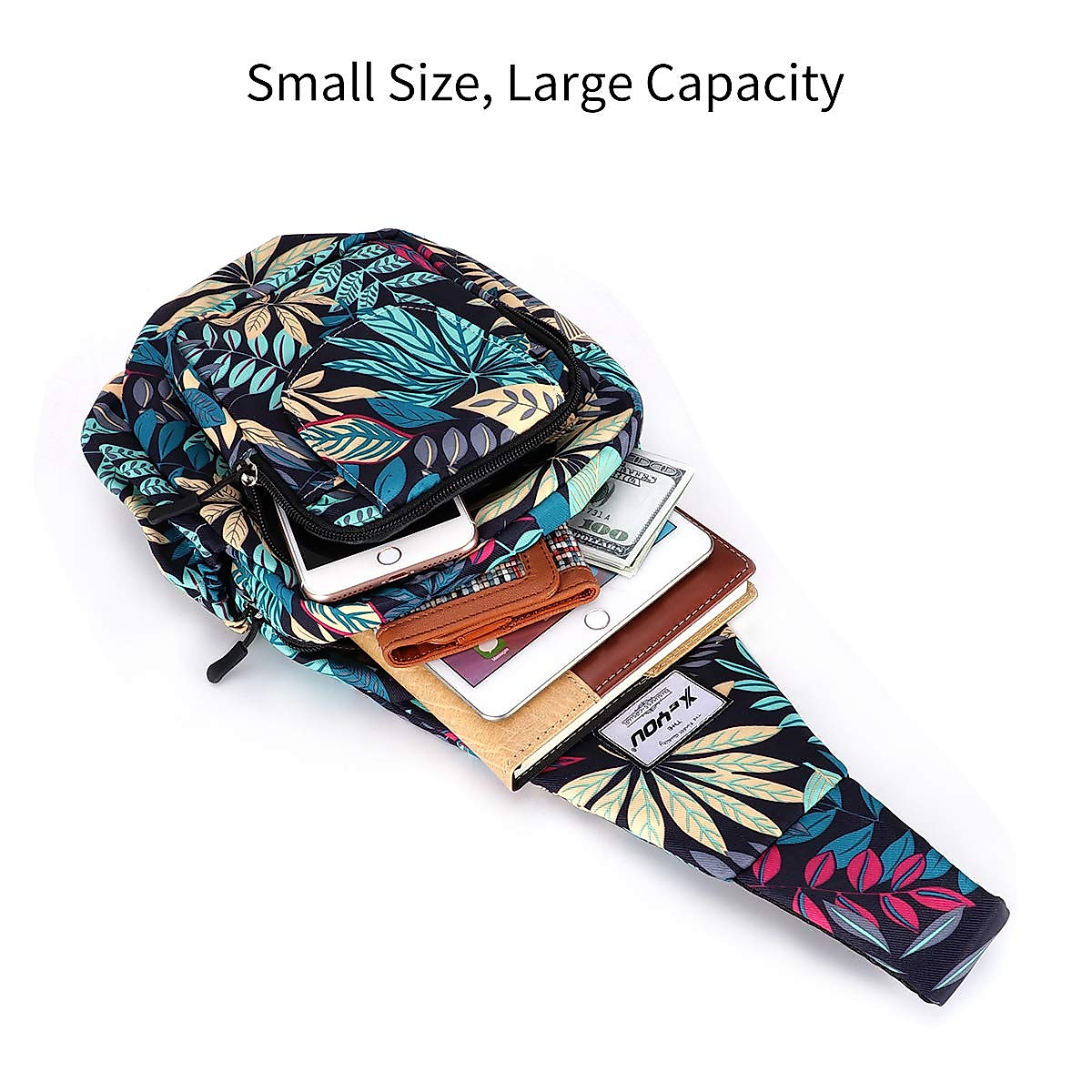 XEYOU Small Sling Bag Backpack Lightweight One Strap Bag Hiking Crossbody Chest Bag Unisex Shoulder Daypack