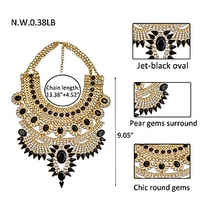 NABROJ Gold Necklace Halloween Jewelry for Women, Statement Black and Gold Choker African Egyptian Bib Collar Necklace Chunky Necklaces Costume Jewelry for Women -HL23 Black and Gold