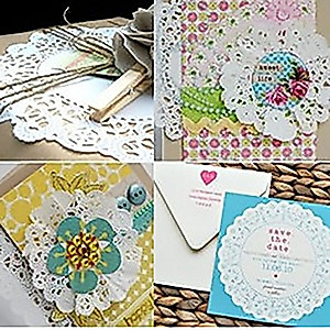 DECORA 180 Pieces White Round Paper Lace Doilies for Birthday Party and Wedding Tablewear Decoration 3.5inch,4.5inch,5.5inch