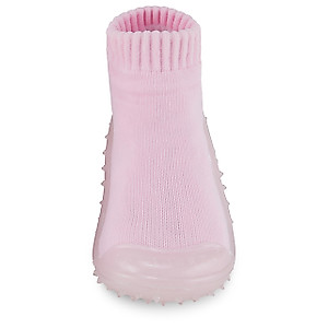 Baby Girls Slippers - Baby First Walking Non Skid Slipper Socks - Premium & Comfortable Toddler House Slippers, Kids Essentials - Pink - 12 Months Infant