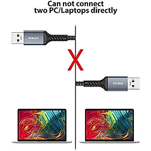 NIMASO USB A to USB A 3.0 Cable 2 Pack [6.6FT+6.6FT], USB to USB Cable, USB Male to Male Cable Double End USB Cord Compatible with External Hard Drive, DVD Player, Laptop Cooler,Camera and More