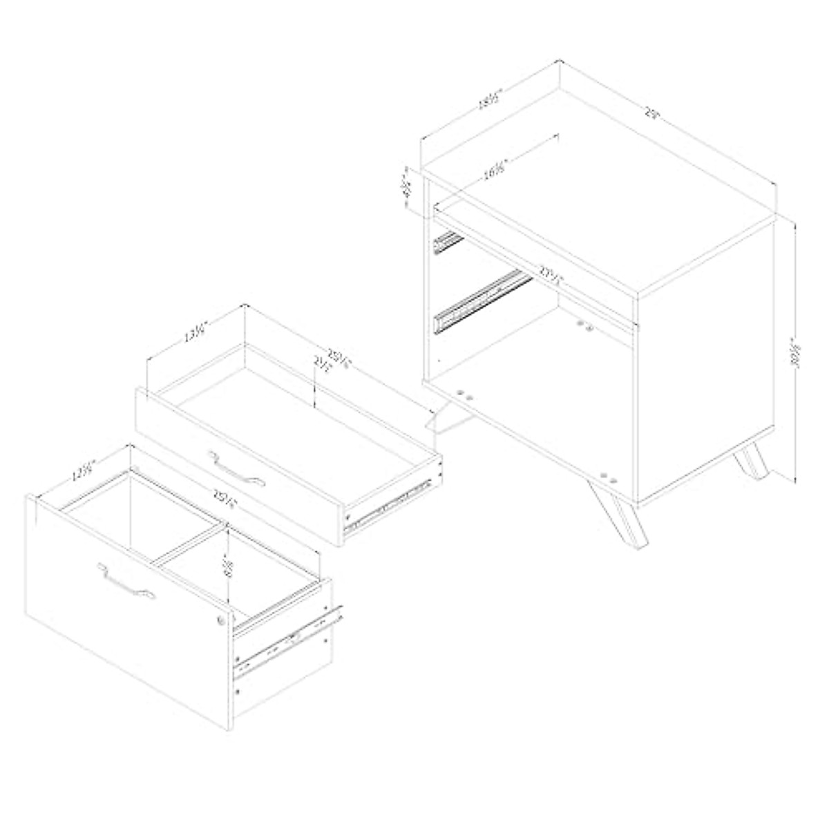 South Shore Helsy 2-Drawer File Cabinet, Lateral, Soft Elm and White