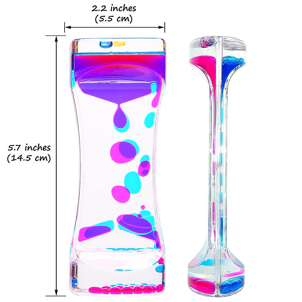 CAILINK Liquid Motion Bubbler Timer 2Pack Sensory Toy for Relaxation,Liquid Motion Timer Toy Floating Color Lava Timer-Relaxing Liquid Bubbler Timer Calming Toy