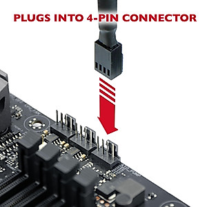 BUYMINERS.CA PWM Fan Extension Cable - 10.5 inch PC Fan Extension Cable, Durable, Black Braided Nylon Case Fan Extension Cable (4 Pack)