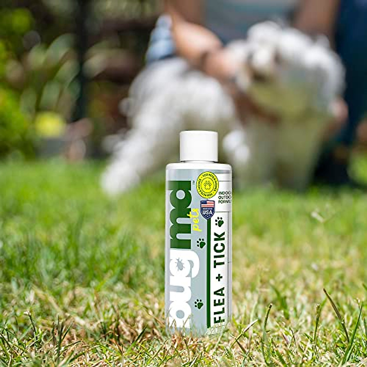 BugMD Flea and Tick Concentrate (3.7 oz)- Essential Oil-Powered Formula, Controls Fleas, Ticks, Mites in Dogs, Cats, and Other Furred Animals, Spray on Pet Beds, Kennels