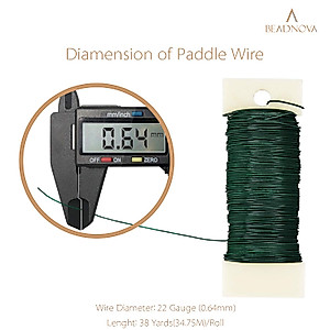 BEADNOVA Floral Wire 114 Yards Paddle Wire 22 Gauge Florist Wire Wreath Wire for Wreath Making Craft Floral Flower Arrangements Garland