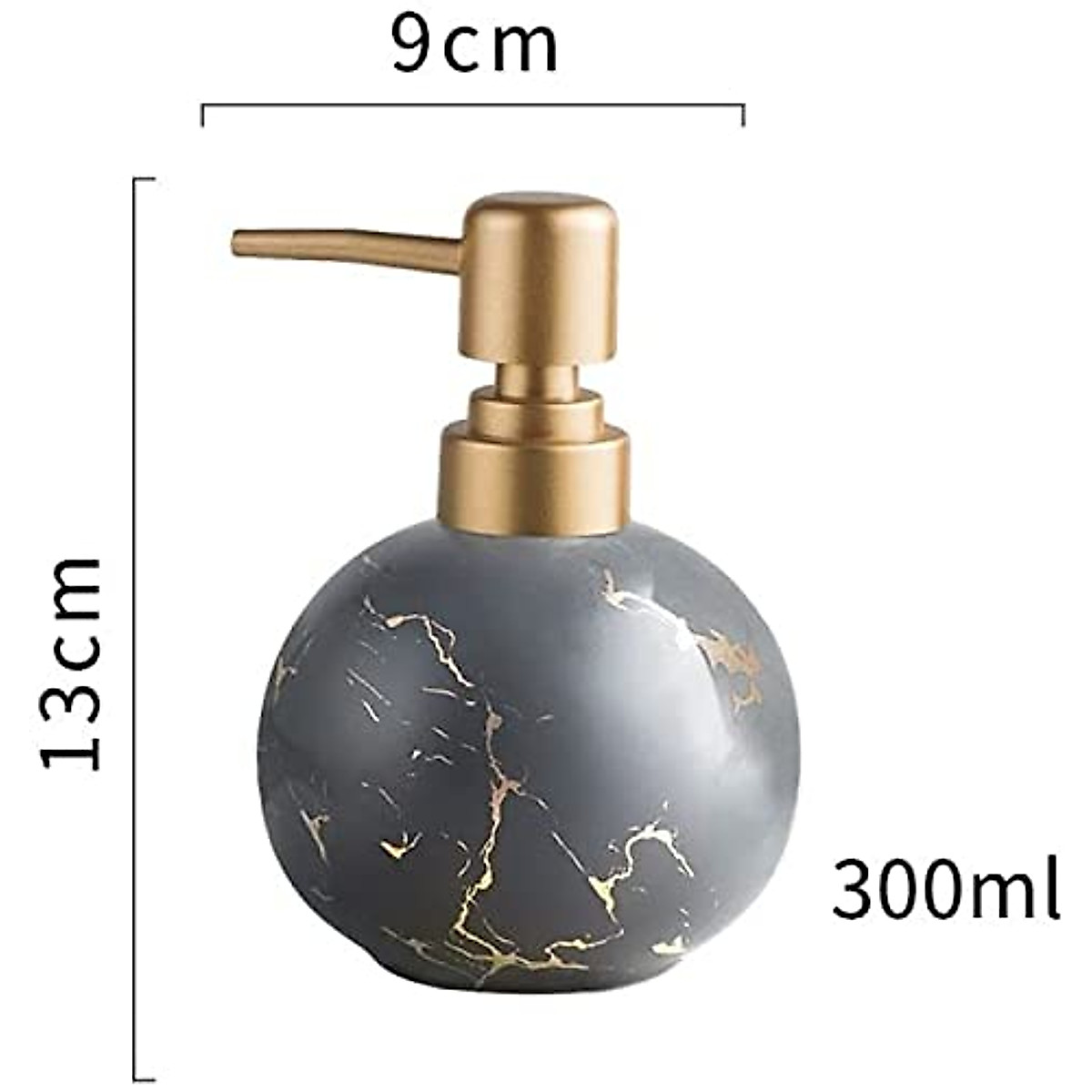 Soap Dispenser for Bathroom Kitchen, Soap Dispenser for Bathroom, Refillable Hand Bath Soap Body Wash Shampoo Ceramic Dispenser Pump Bottles for Kitchen Bathroom Sink (Color : Grey)