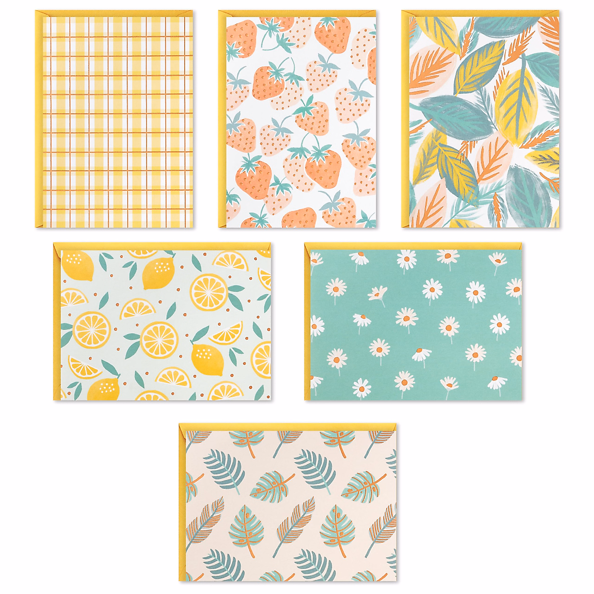 Hallmark Blank Cards Assortment, 24 Cards with Envelopes (Citrus, Greenery, Gingham, Strawberries) for Easter, Mother's Day, Any Occasion