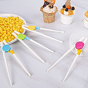 HANSGO Kid Training Chopsticks, 4 Pairs Colorful Learning Chopsticks Detachable Training Chopsticks for Kids Toddler Children Left or Right Handed Dishwasher Safe