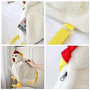 Chicken Purse Chicken Bag Fluffy Hen Crossbody Bag Plush Handbags Cartoon Shoulder bag For Girls Women