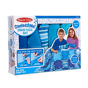 Melissa & Doug Created by Me! Striped Fleece Quilt No-Sew Craft Kit (48 Squares, 4 feet x 5 feet)