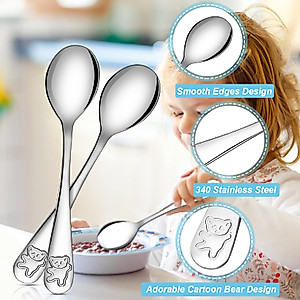Erinnmy 24 Piece Kids Spoons Toddler Spoons,6.5 inch Stainless Steel Kids Silverware Toddler Utensils,Child and Toddler Safe Flatware Children Spoons,Baby Spoons for Self Feeding,Dishwasher Safe