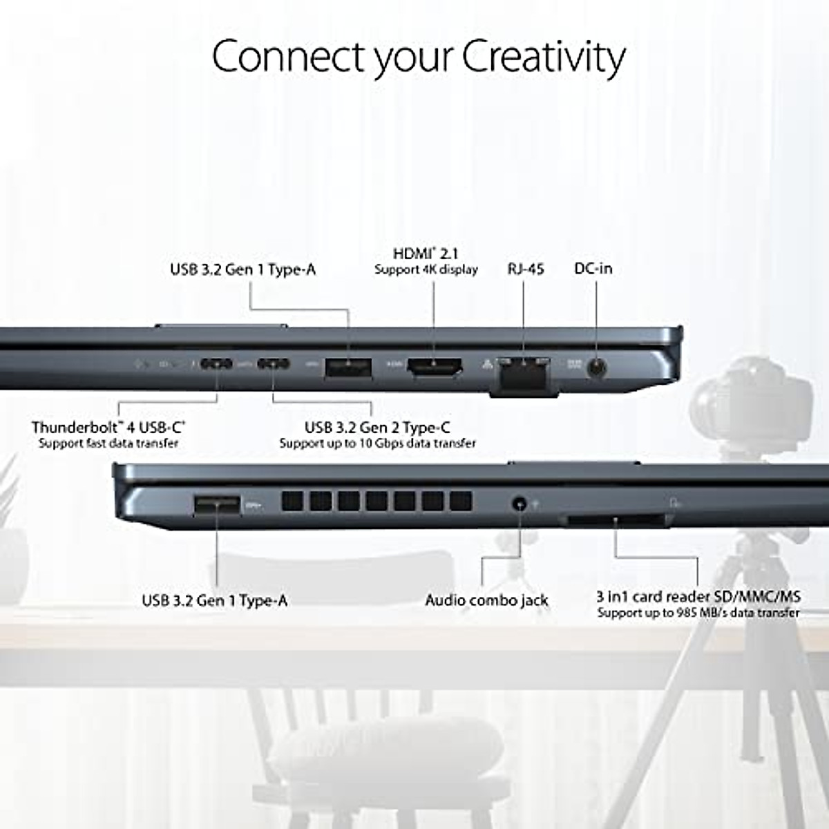 ASUS Vivobook Pro 16 Laptop, 16” 16:10 Display, Intel Core i5-11400H CPU, NVIDIA® GeForce® RTX™ 3050 GPU, 16GB RAM, 512GB SSD, Windows 11 Home, Quiet Blue, K6602HC-ES51