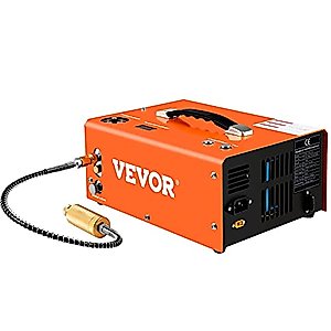 VEVOR PCP Air Compressor, 4500PSI Portable PCP Compressor, 12V DC 110V/220V AC PCP Airgun Compressor Auto-stop, w/Built-in Adapter, Fan Cooling, Suitable for Paintball, Air Rifle, Mini Diving Bottle