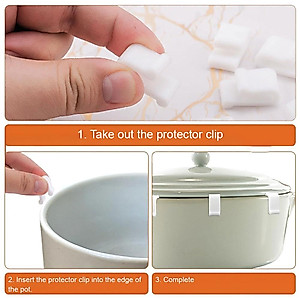 12PACK Dutch Oven Lid Protector Clips,Silicone Pan Protectors,Oven Lid Flexible Bumper Protector Clips,Cookware Protector Clips, Cookware Protector Replacement Clip,Pot Bumpers for Tacking Cookware