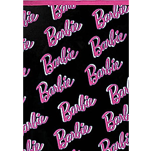 INTIMO Barbie Dolls Barbie On Repeat Print Super Soft and Cuddly Plush Fleece Throw Blanket 50" x 60" (127cm x152cm)