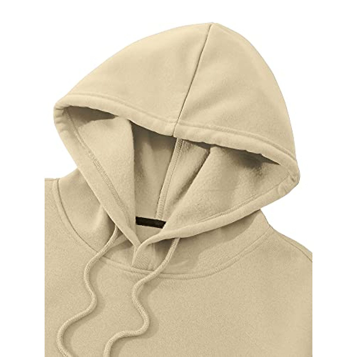 SOLY HUX Men's Letter Graphic Hoodies Long Sleeve Drawstring Pocket Casual Pullover Sweatshirt Khaki Letter M