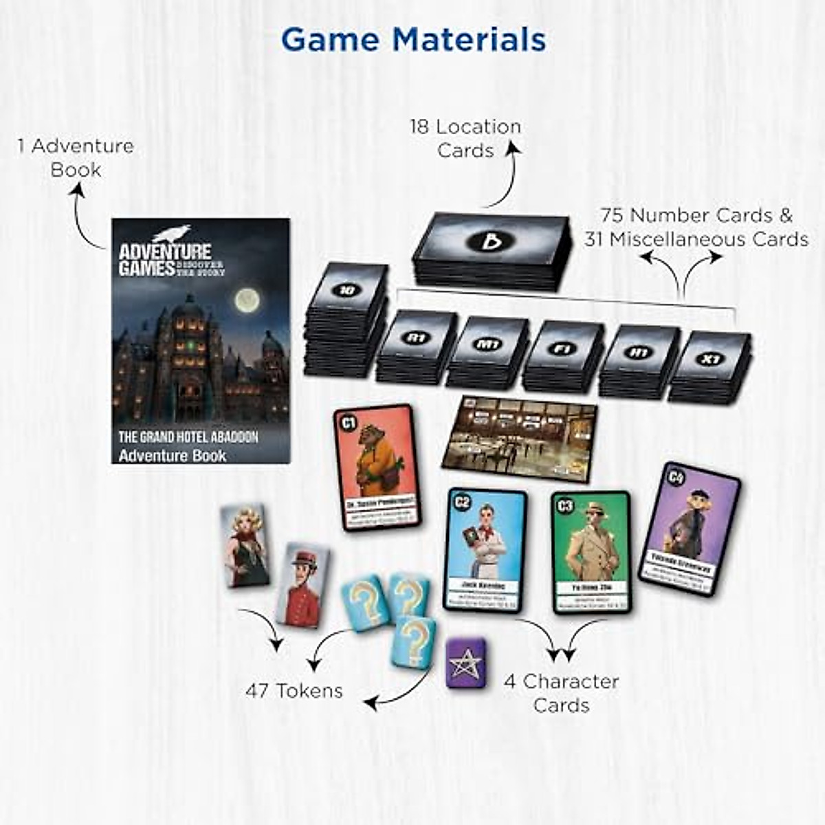 Adventure Games: The Grand Hotel Abaddon - A Kosmos Game from Thames & Kosmos | Collaborative, Replayable Storytelling Gaming Experience for 2 to 4 Players Ages 12+, Grey