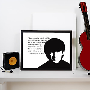 George Harrison- Inspirational Song Lyric Wall Art- This Modern Wall Decor Print Makes Ideal Wall Print For Living Room, Office, Studio, or Cave Décor, And Perfect Beatles Gift, Unframed-10x8”