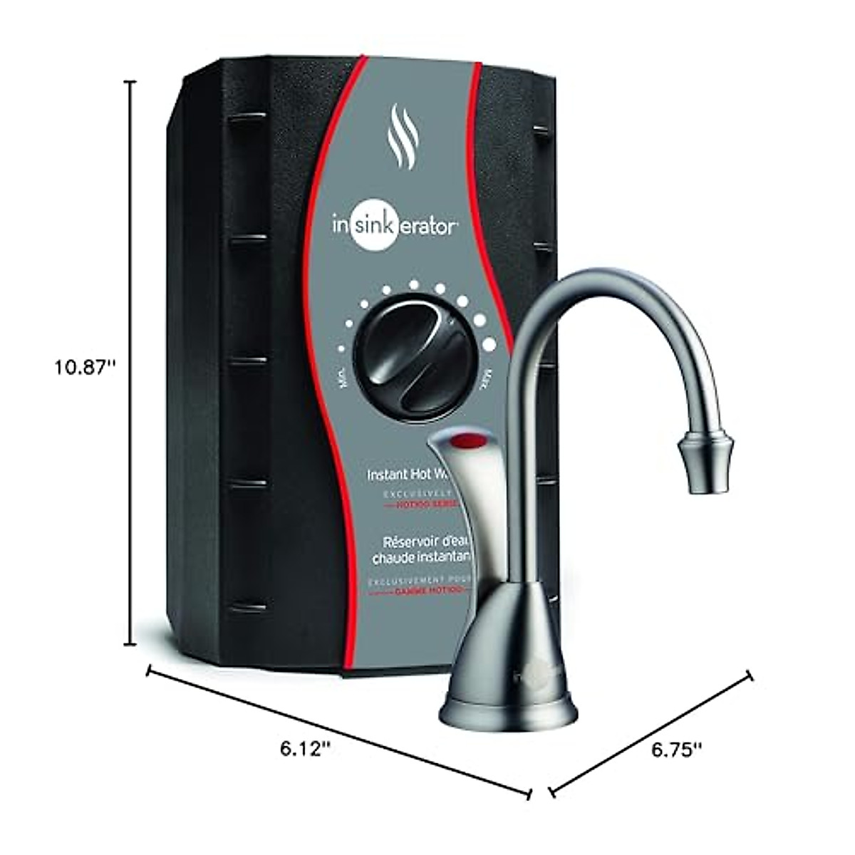 InSinkErator H-Wave-SN Involve Wave Instant Hot Water Dispenser System with Stainless Steel Tank, Satin Nickel