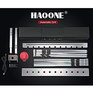 HAOONE Portable Battery Operated Automatic BBQ Grill Rotisserie with 11 Skewers