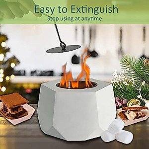 Tabletop Fire Pit, Indoor Fire Pit, Portable Fire Pit, Personal Ethanol Fireplace, Outdoor Table Top Fire Pit, Rubbing Alcohol Mini Fire Pit, Long Burning Smokeless Fire Bowl with Extinguisher