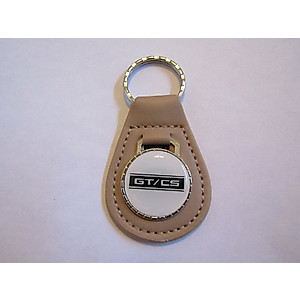 SHELBY CALIFORNIA SPECIAL GT/CS BW LOGO LEATHER KEYCHAIN - BEIGE