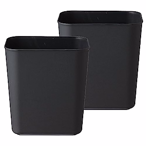 HOLTPHILI Small Trash Can 2.5 Gallon Waste Basket Garbage Can for Bathroom Hotels Inns Office Bedroom (Black, 2 Pack)