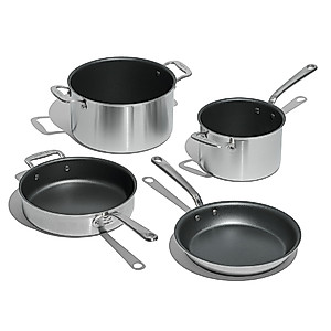 Made In Cookware - 7 Piece Non Stick Pot and Pan Set (Graphite) - 5 Ply Stainless Clad - Includes Stock Pot, Saute Pan, Saucepan, and Frying Pan - Professional Cookware - Crafted in Italy