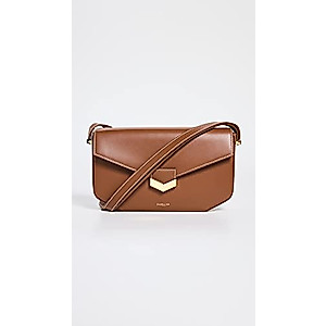 DeMellier Women's Midi London Crossbody, Tan w/Ecru Stitching, One Size