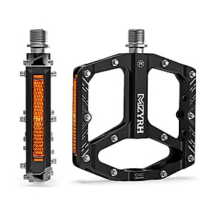 MZYRH Mountain Bike Pedals MTB Pedals,9/16" Non-Slip Lightweight Aluminum Alloy Bicycle Pedals for Road Mountain BMX MTB (Black)