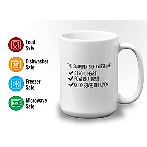 Bubble Hugs Nurse Coffee Mug 15oz White - The Requirements - Labor Clinical Certified Nursing Assistant Surgical Emergency Oncology Practitioner