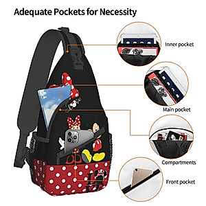Grehge ute Anime Cartoon Sling Bag Crossbody Backpack Shoulder Bag Lightweight Waterproof Chest Bag For Sports Outdoor Trave -F17