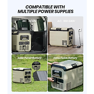 EENOUR 12V Refrigerator Portable Freezer 48 Quart/45L Battery Powered Car Fridge Energy Saving Compressor Cooler -4~50℉ 12/24V DC 110~240V AC Fast Cooling Perfect for RV Truck Van Camping Sailboat