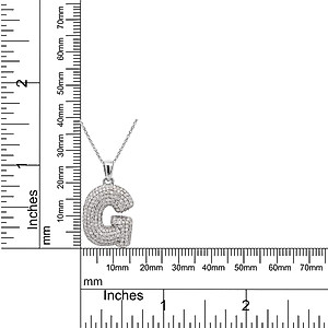 SAVEARTH DIAMONDS 1 1/8 Carat Round Cut Lab Created Moissanite Diamond Initial Bubble Letter G Pendant Necklace In 14k White Gold Over Sterling Silver With 18" Chain (VVS1, 1.13 Cttw)