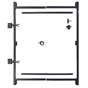 Adjust-A-Gate Steel Frame Lockable 2-Way Gate with Installation Building Kit, 36"-60" Wide Opening Up to 7' High