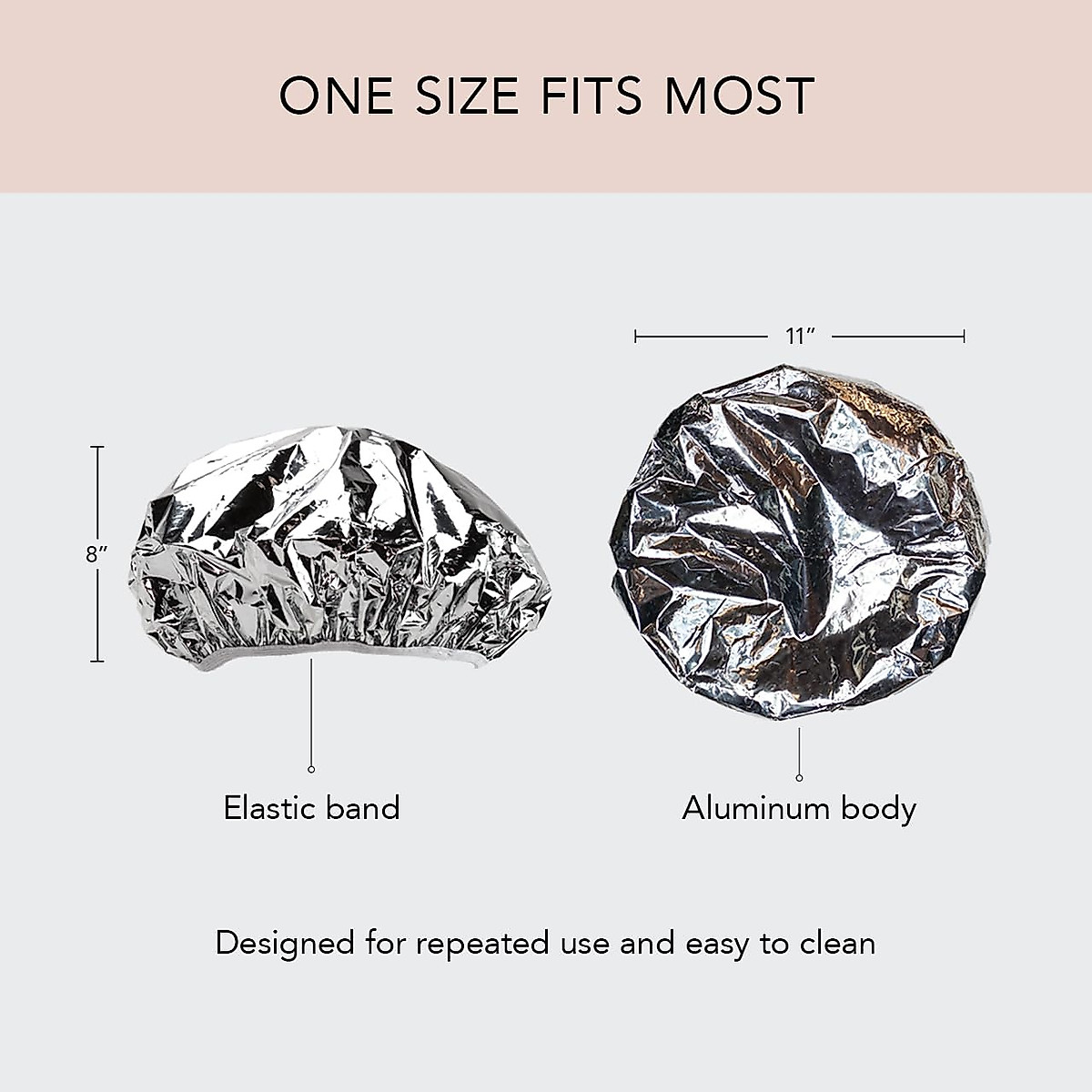 Kitsch Aluminum Foil Hair Heat Cap for Deep Conditioning - Reusable Heating Cap for Deep Conditioner, Tin Foil Hat & Deep Conditioning Heat Cap for Hair Treatments, Processing Cap for Hair, Foil Cap