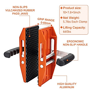 Stone Seamless Seam Setter Granite Carrying Clamps Double Handed Stone Panel Carriers Lifter Tools For Lifting Quartz Worktops Slabs Marble(Color:1 PC)